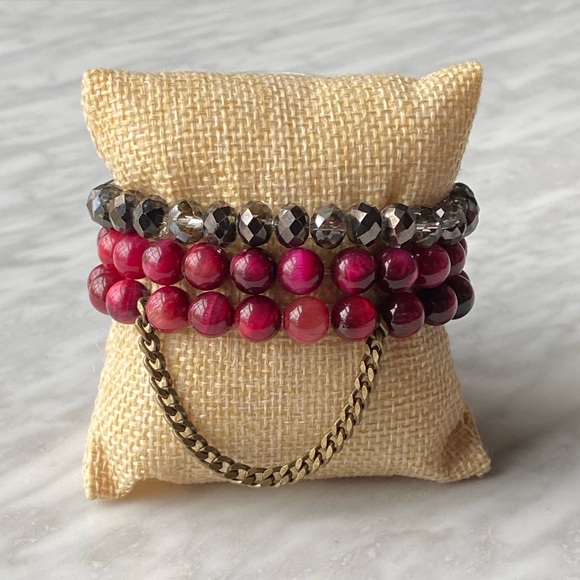 Jewelry | Natural Stone Beaded Bracelet Stack | Poshmark